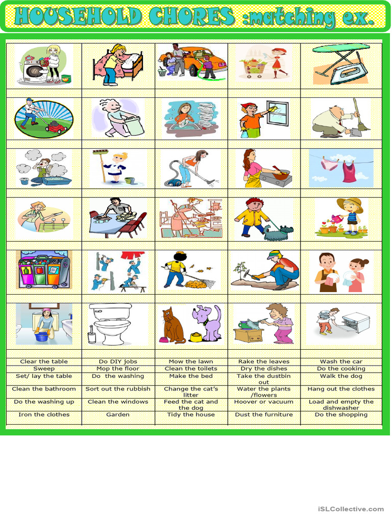 Household chores_ matching ex. | PDF