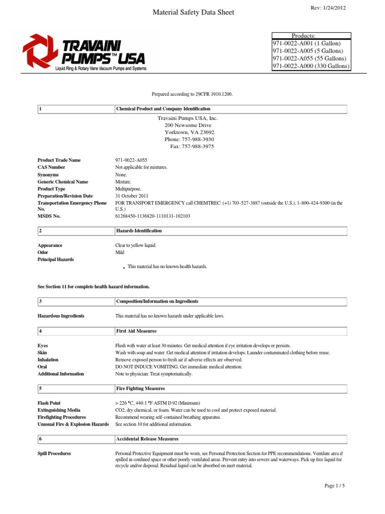 971-0022-A000 - MSDS R | PDF | Hypothermia | Toxicity