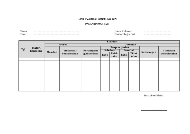 Form Rawat Inap | PDF