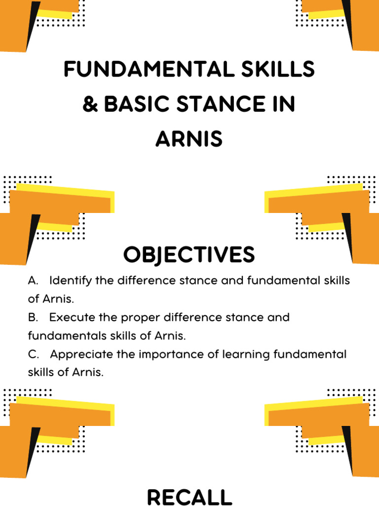 l3 Fundamentals Skills Basic Stance in Arnis | PDF | Foot | Individual ...