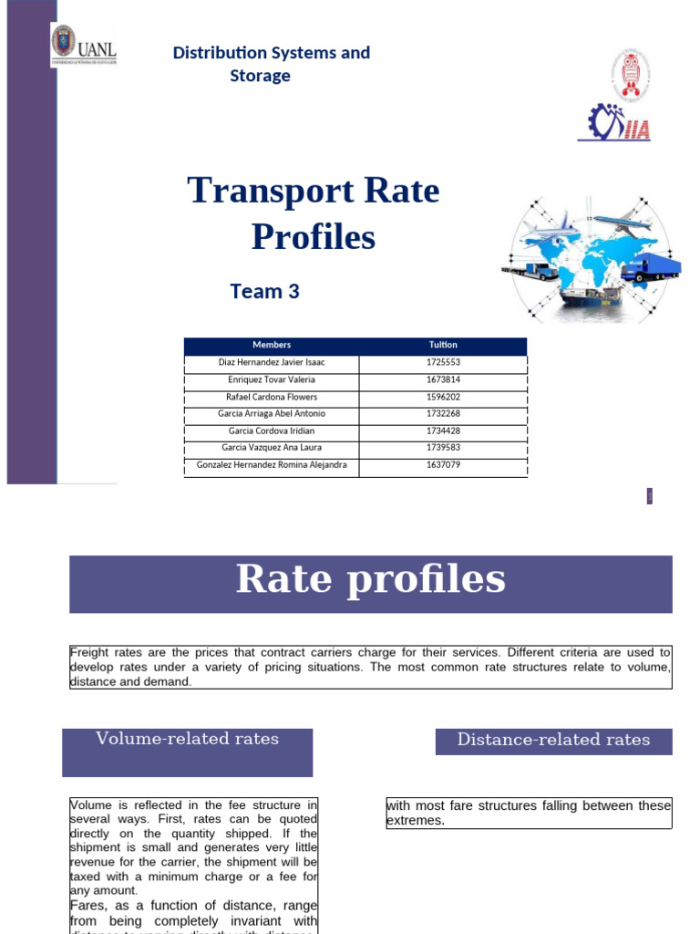 Theme 8 Transportation Rate Profiles | PDF | Cargo | Freight Transport