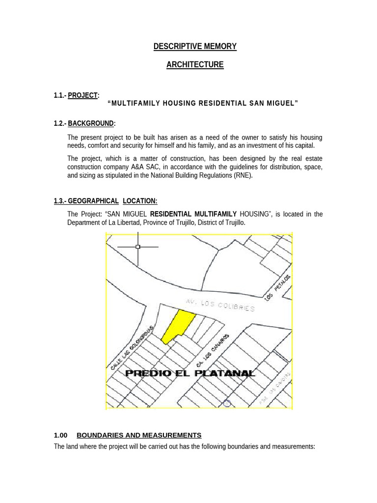 Descriptive Memorandum of Multifamily Housing | PDF | Infrastructure ...