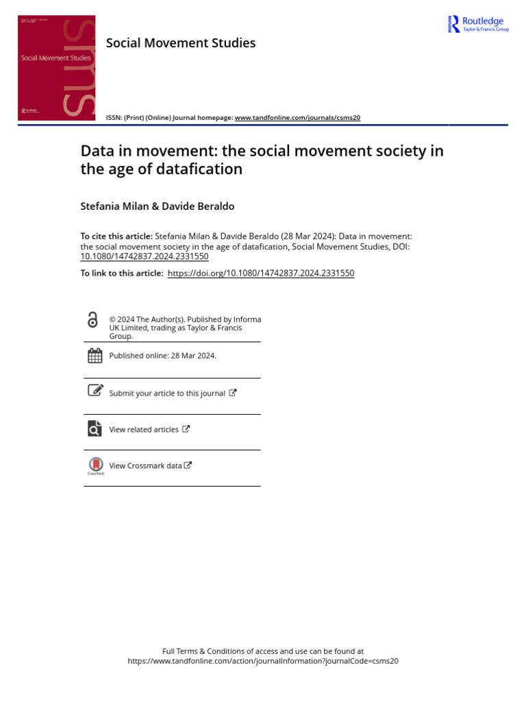 Datafication in Social Movements | PDF | Framing (Social Sciences ...
