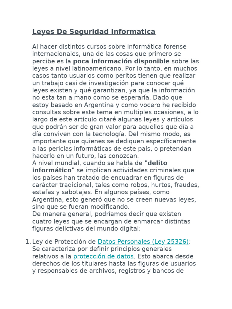 Leyes de Seguridad Informatica | PDF | Testigo experto | Justicia