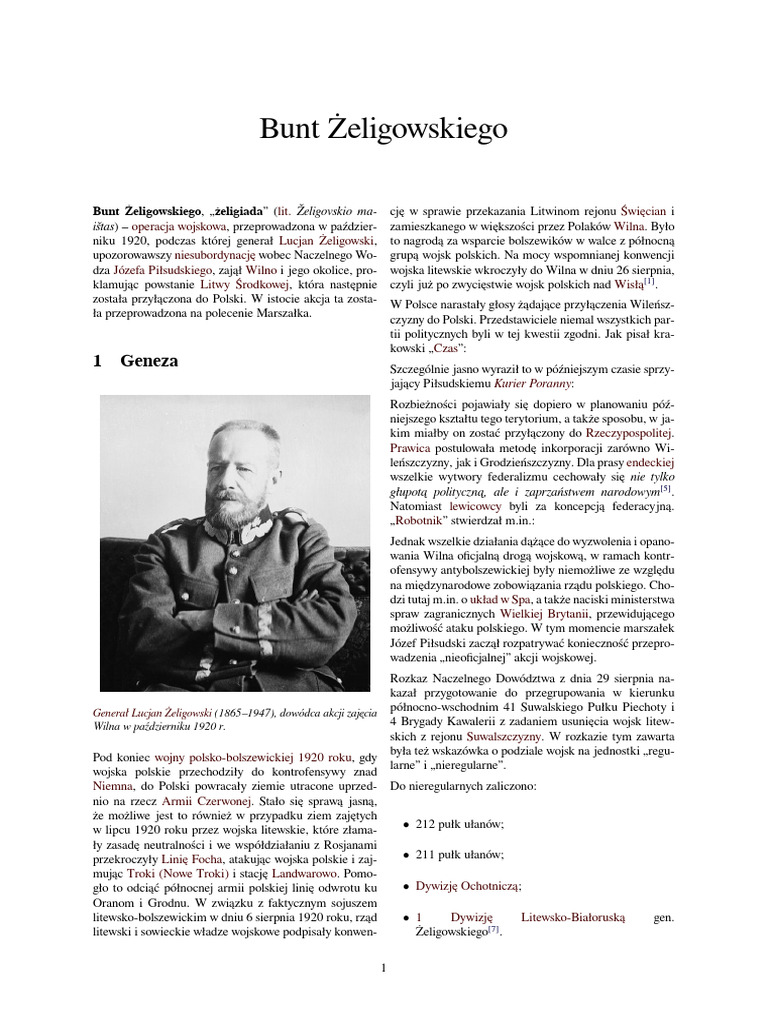 Bunt Żeligowskiego | PDF
