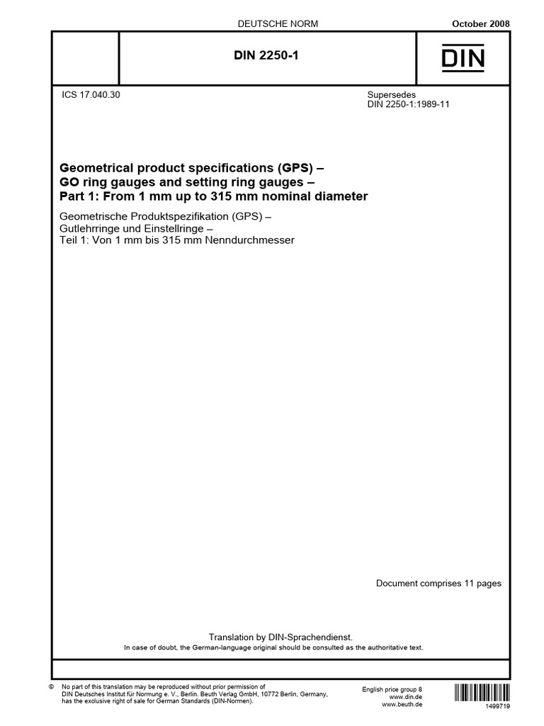 DIN 2250 - 1 Anillos | PDF | Engineering Tolerance | Mechanical Engineering