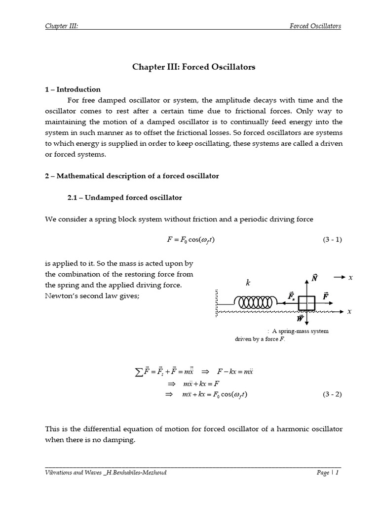 Forced Oscillators (Part-1) | PDF | Oscillation | Damping