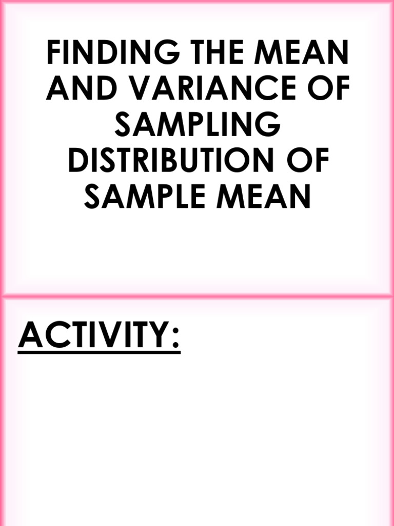 Sample Mean and Standard Deviation | PDF | Standard Deviation | Variance