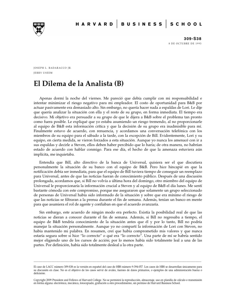 Lectura2.2.El Dilema de La Analista-B | PDF