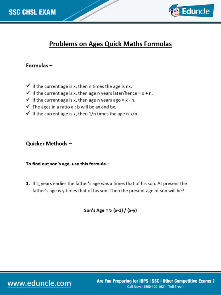 Problems On Ages Trains Boats Streams Formulas PDF | PDF | Speed