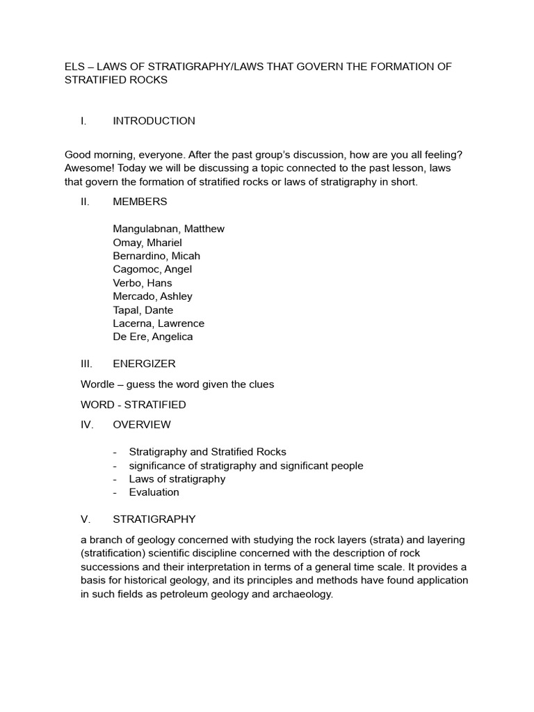 Laws Governing Stratified Rocks | PDF | Geology | Stratigraphy