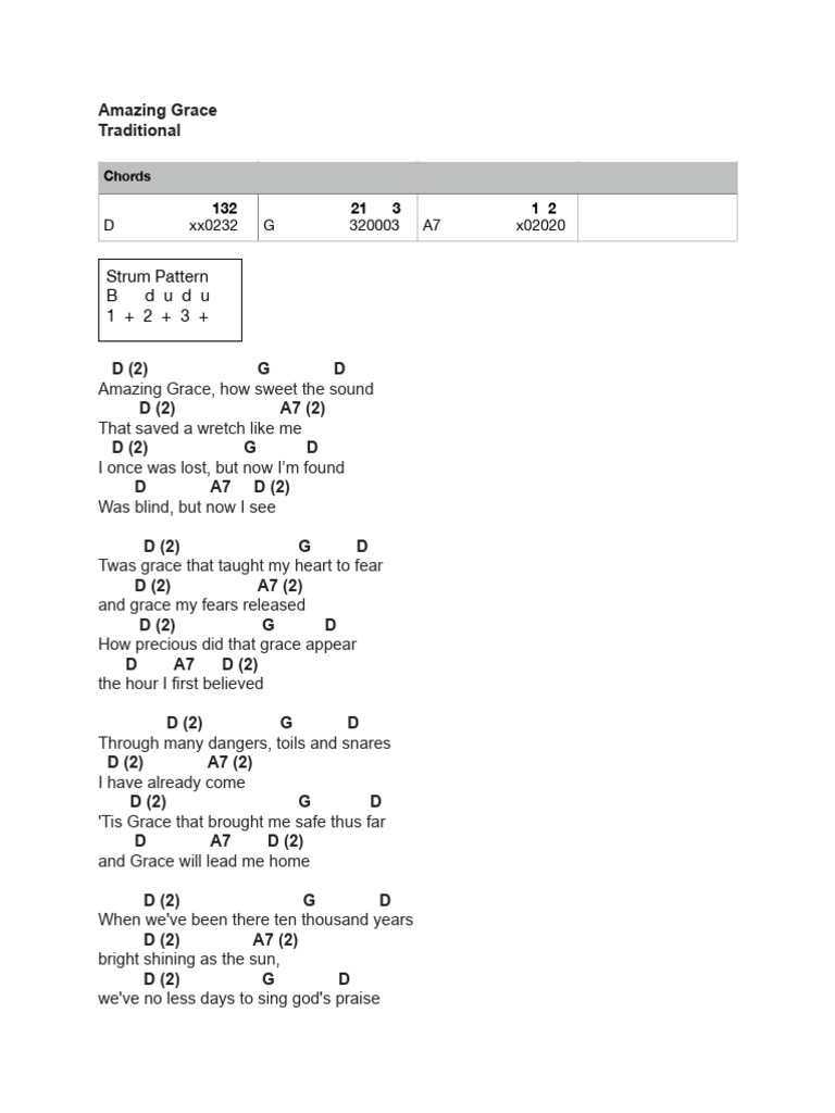 Amazing Grace Chords | PDF