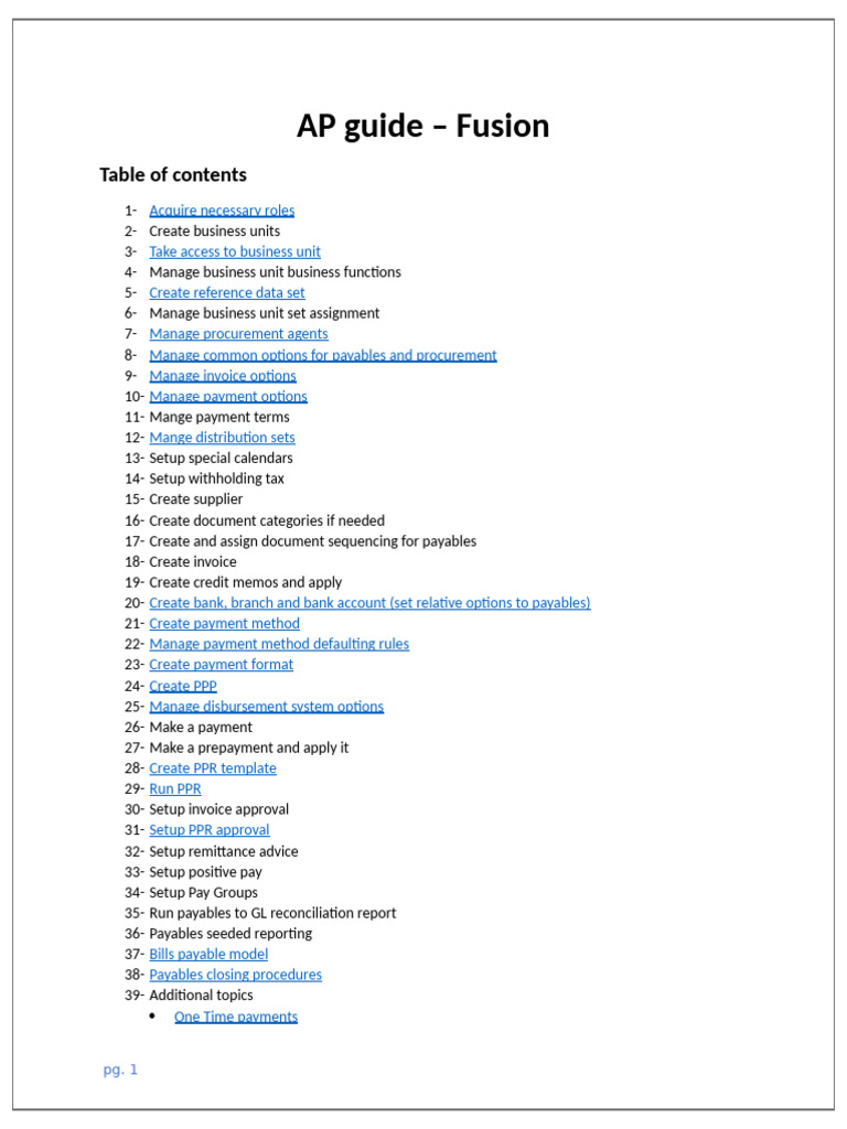 Comprehensive AP Setup Guide for Fusion | PDF | Accounts Payable | Receipt