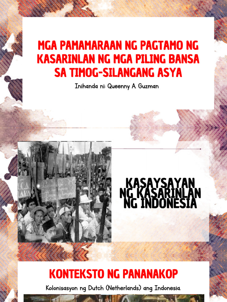 Mga Pamamaraan NG Pagtamo NG Kasarinlan NG Mga Piling Bansa Sa Timog-Silangang Asya | PDF