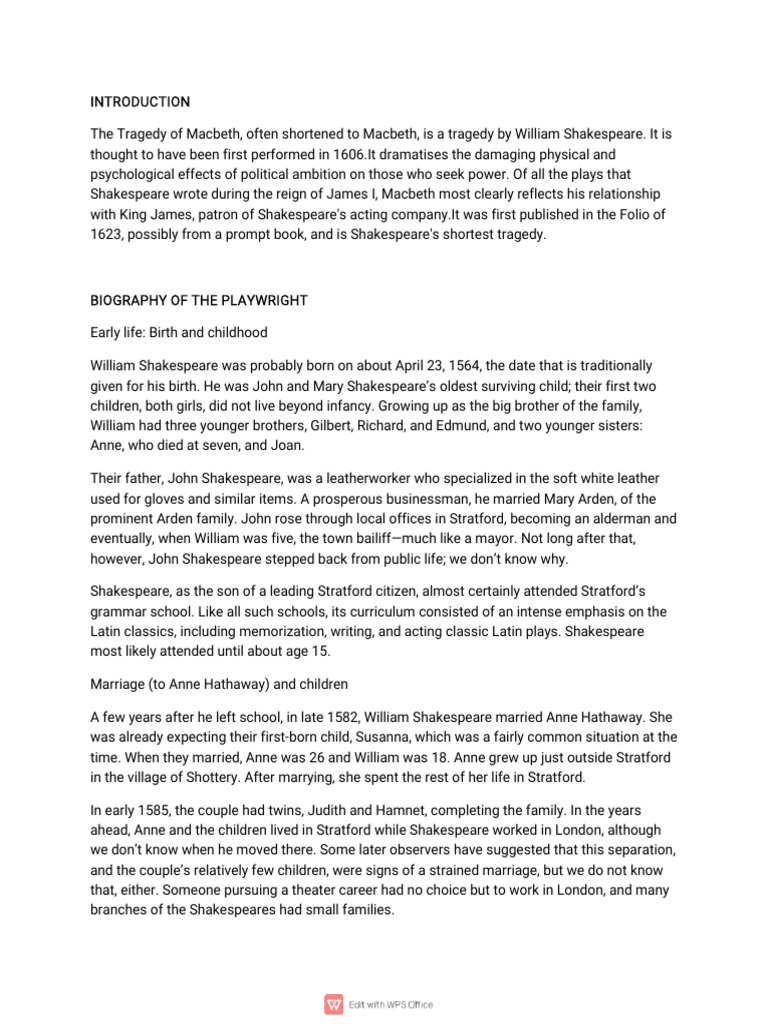 Macbeth Presentation | PDF | Macbeth | Shakespearean Tragedies
