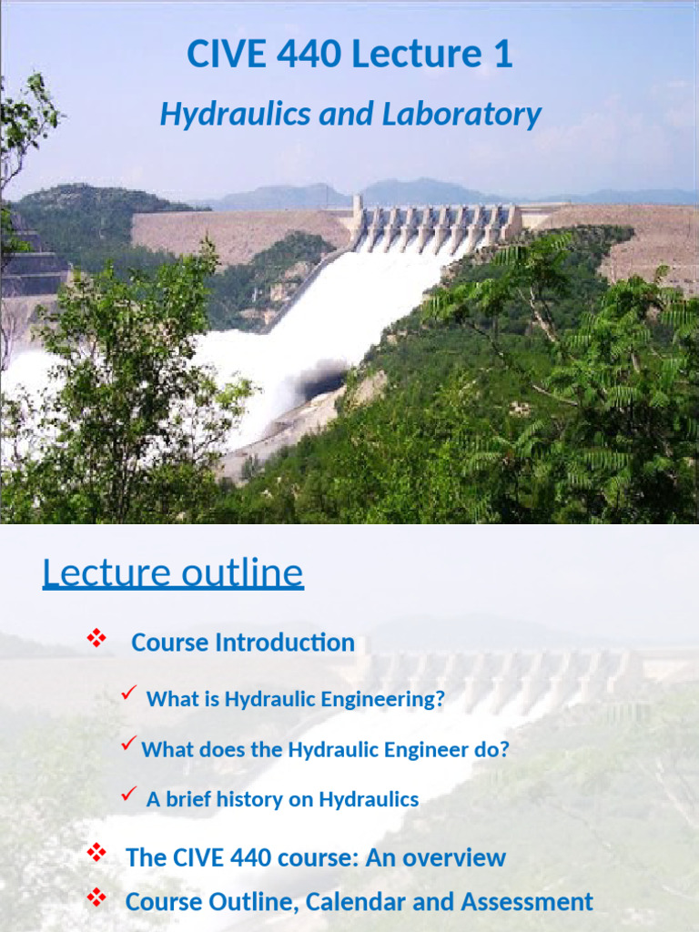 Lecture 1 | PDF | Hydraulic Engineering | Hydraulics