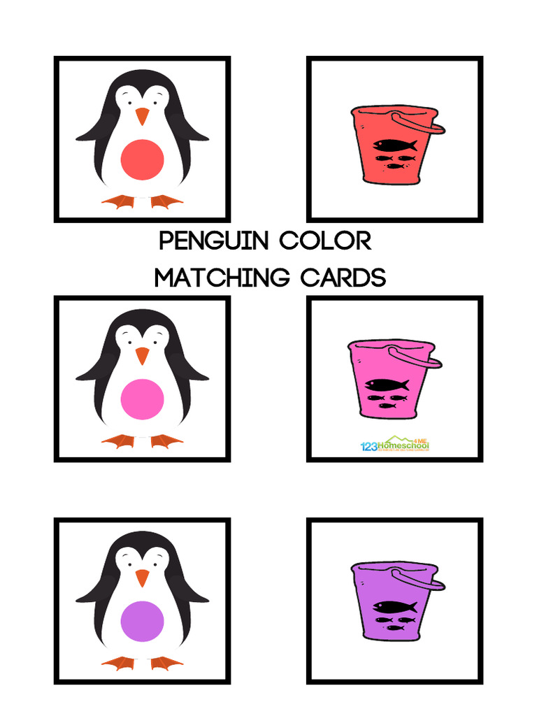 W3 Penguin Color Matching Cards | PDF