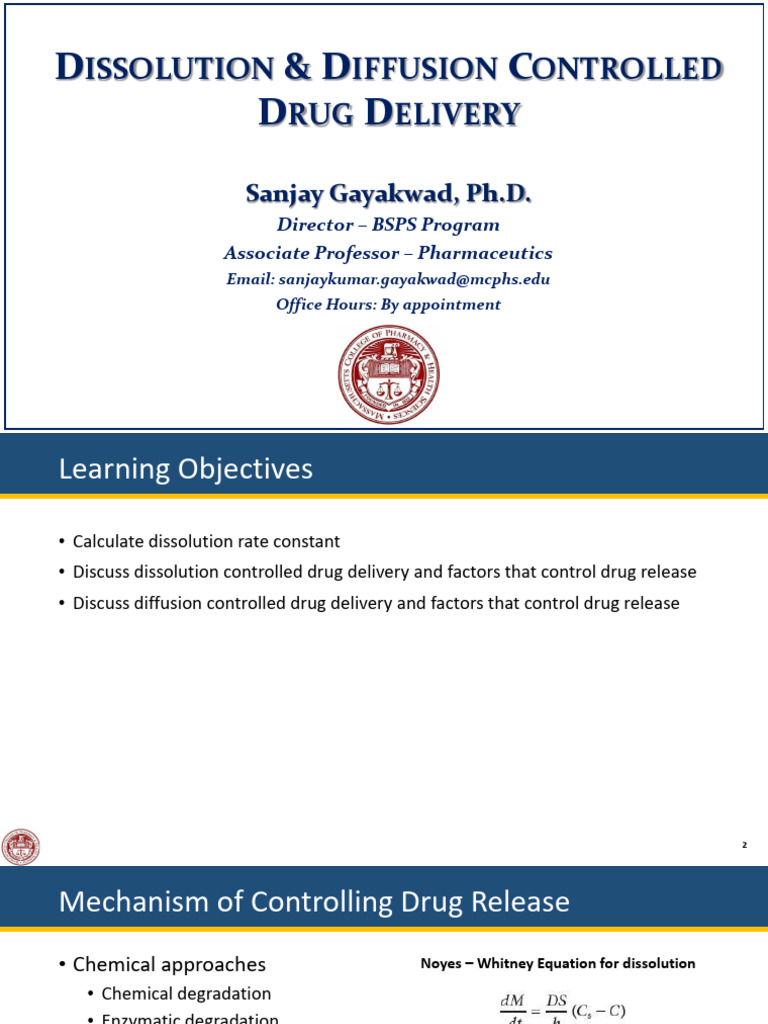 2) Dissolution & Diffusion Controlled DDS - SG (1 Slide PP) | PDF ...
