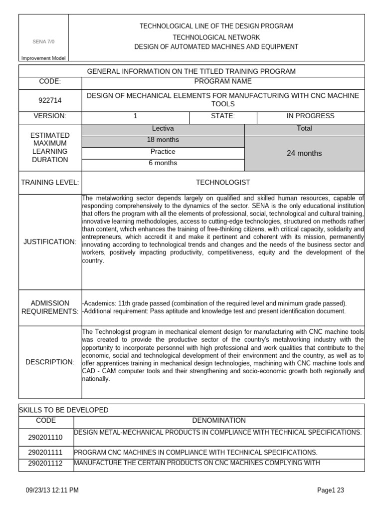 CNC Mechanical Design Training Program | PDF | Numerical Control ...