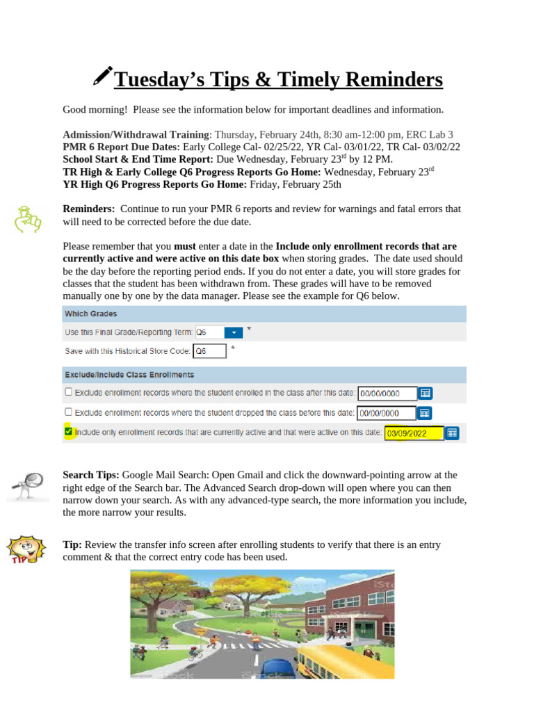 Tuesday Tips and Timely Reminders 02-22-22 | PDF