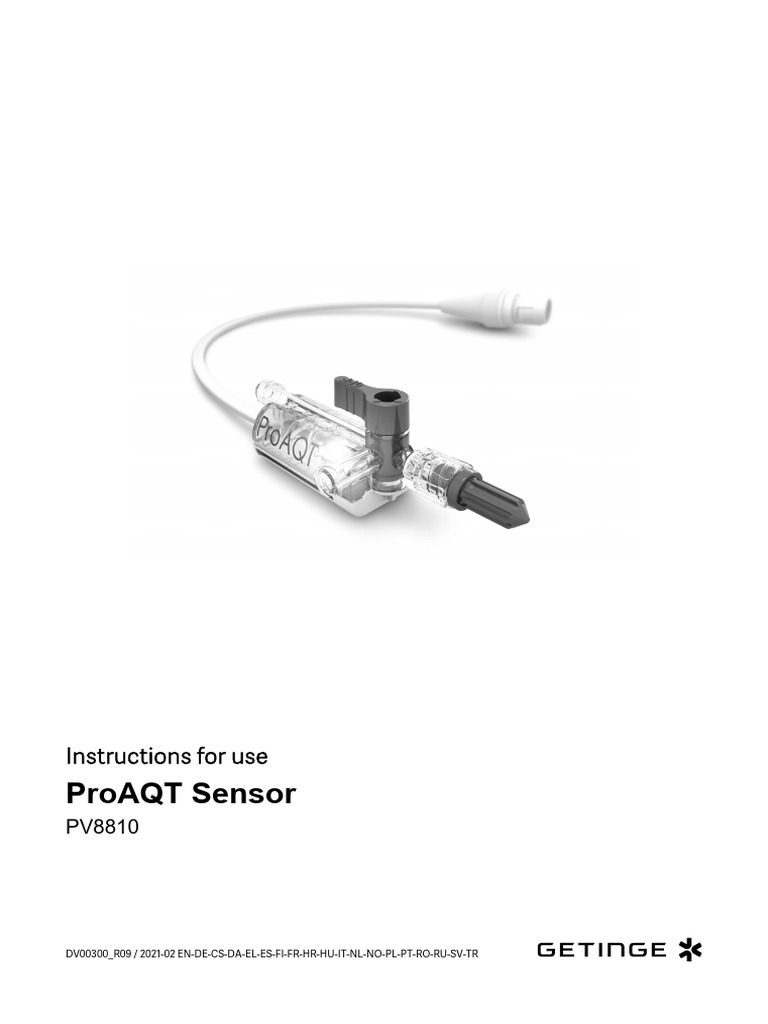 85464-Ifu Proaqt Sensor Pv8810 Int | PDF | Pressure Measurement | Sensor