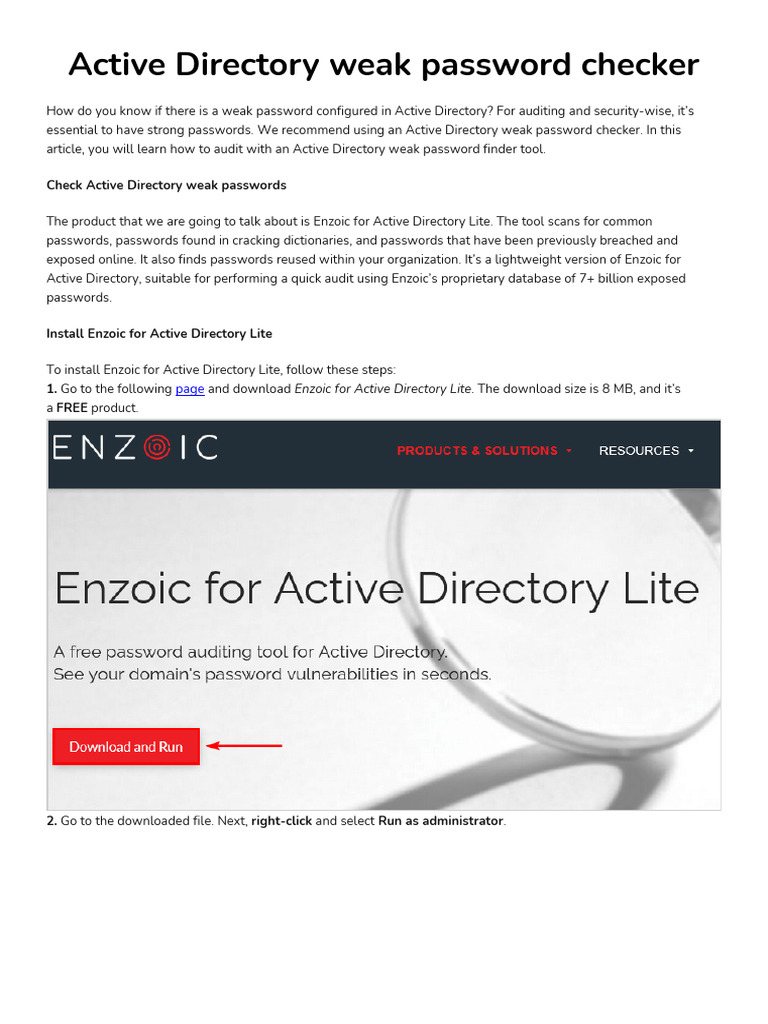 Active Directory Weak Password Checker | PDF | Active Directory | Password
