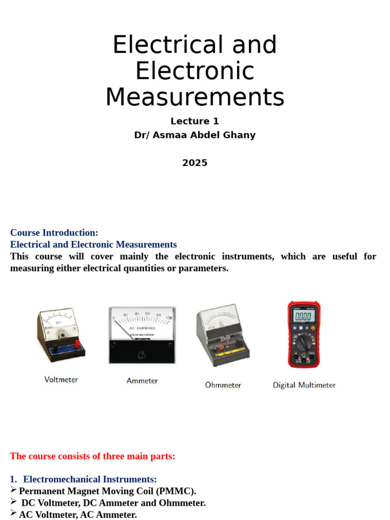Electrical and Electronic Measurements | PDF | Accuracy And Precision ...