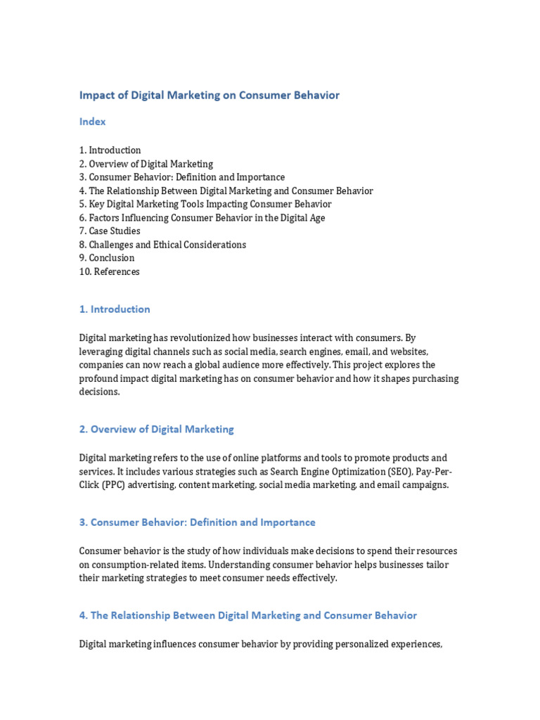 Impact of Digital Marketing On Consumer Behavior | PDF | Digital ...