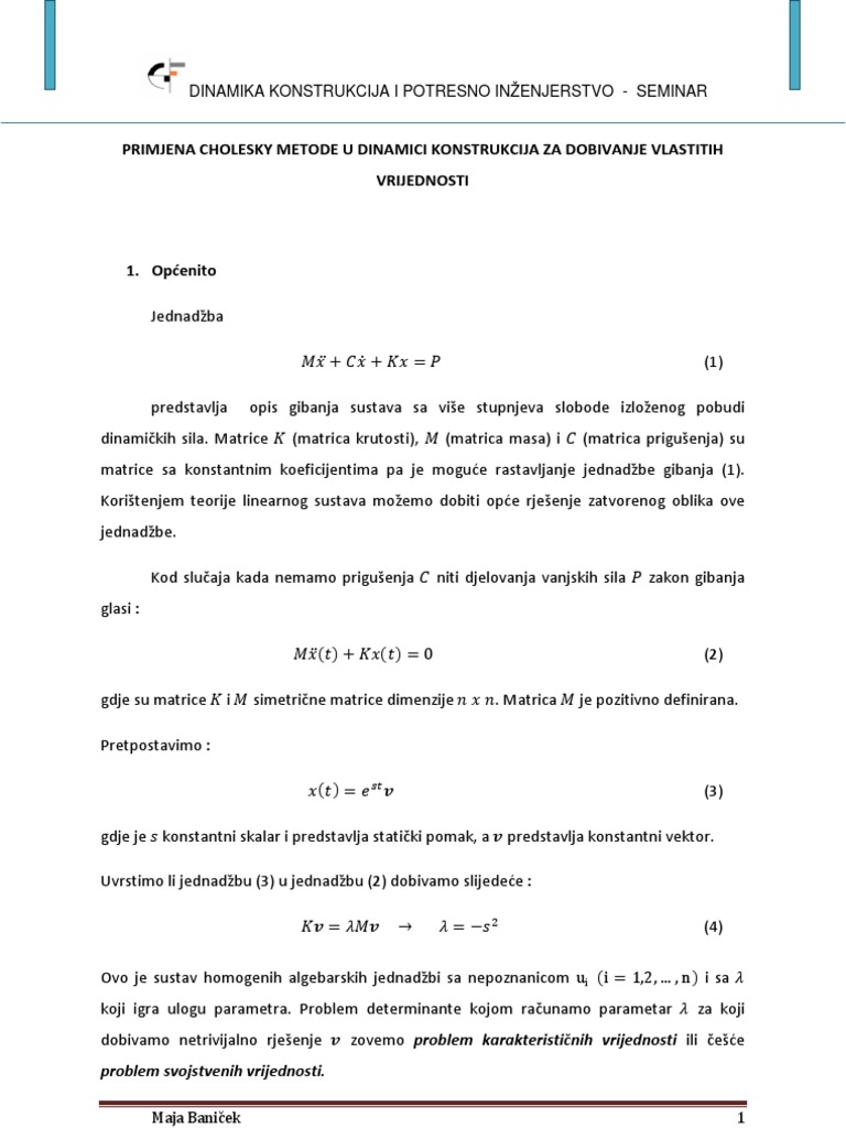 Cholesky Metoda | PDF