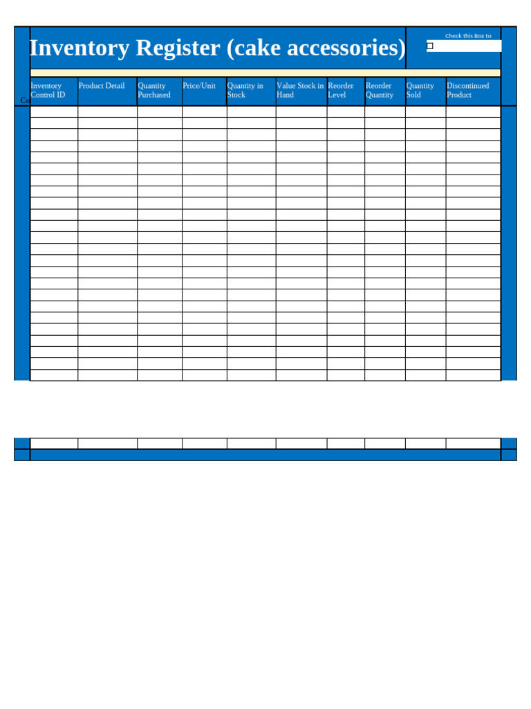 Cake Accessories Inventory | PDF