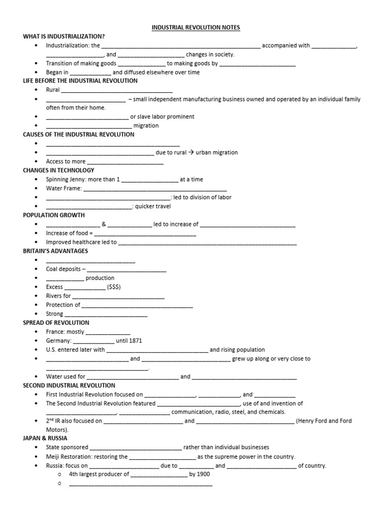 IR Notes | PDF | Industrial Revolution | Economies