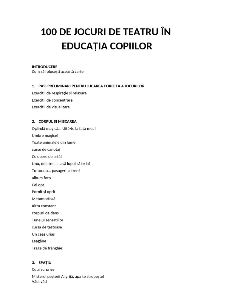100 de jocuri teatrale | PDF
