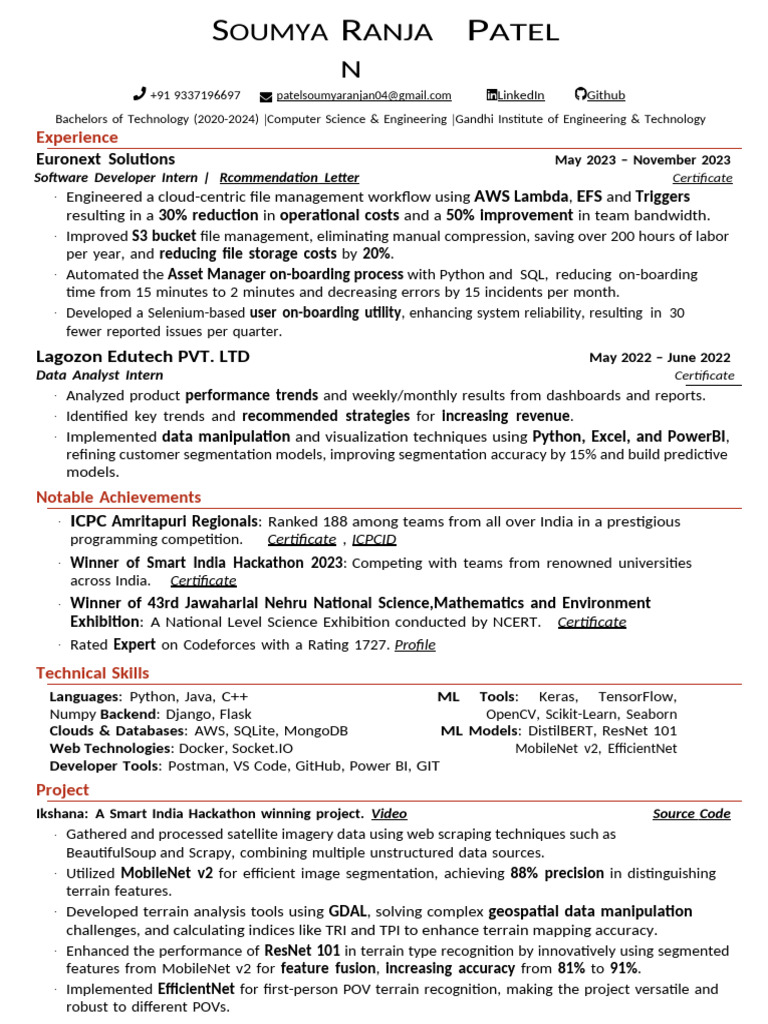 Soumya_Ranjan_Patel | PDF | Computing | Information Technology