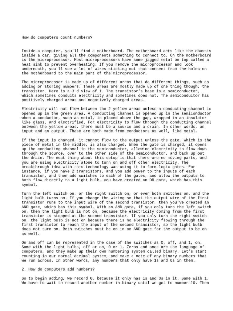 How Computers Understand Numbers Assignment | PDF | Logic Gate ...
