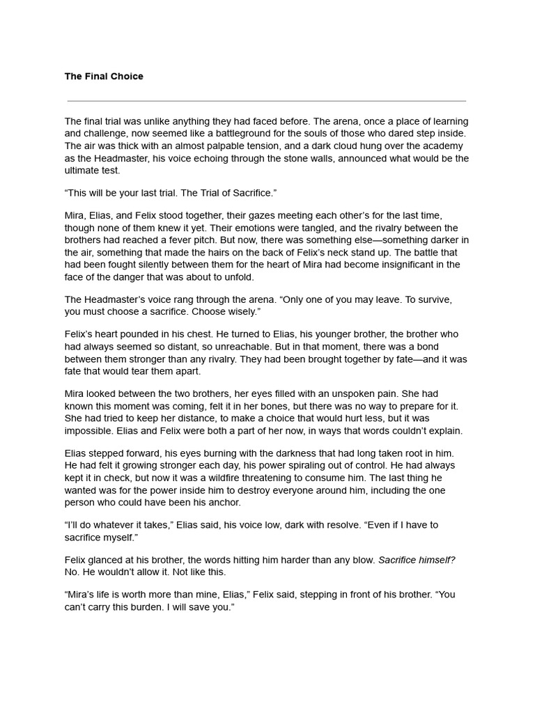 The Final Choice | PDF