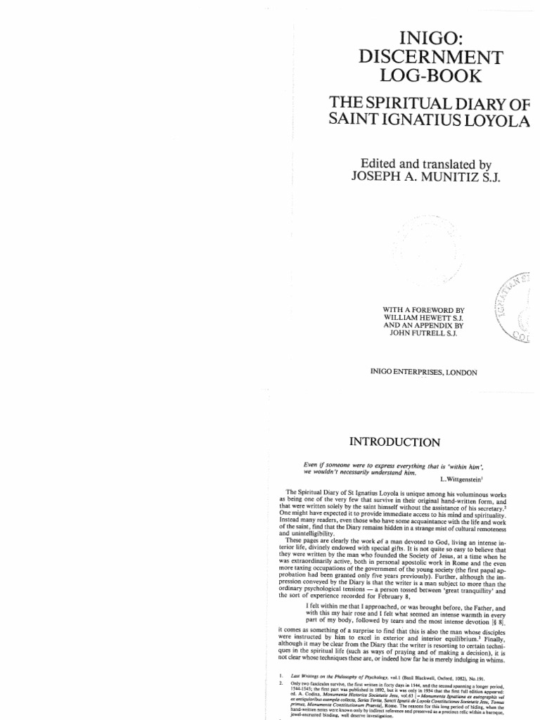 63bee563098a617a79ea0e53_The Spiritual Diary of Saint Ignatius Loyola | PDF