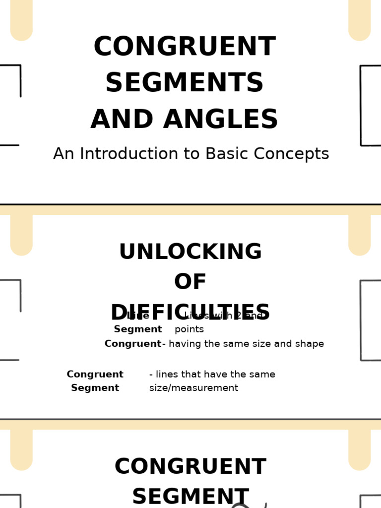 Congruent Segments and Angles: An Introduction To Basic Concepts | PDF