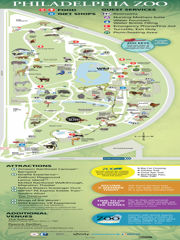Printable Philadelphia Zoo PDF Map 2024 | PDF