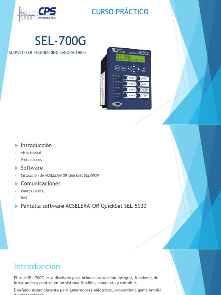 Relé SEL-700G: Protección y Software | PDF | Corriente eléctrica ...