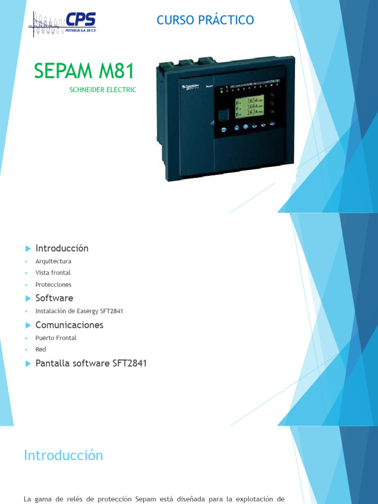 Curso Práctico SEPAM M81 | PDF | Relé | Distribución de energía eléctrica