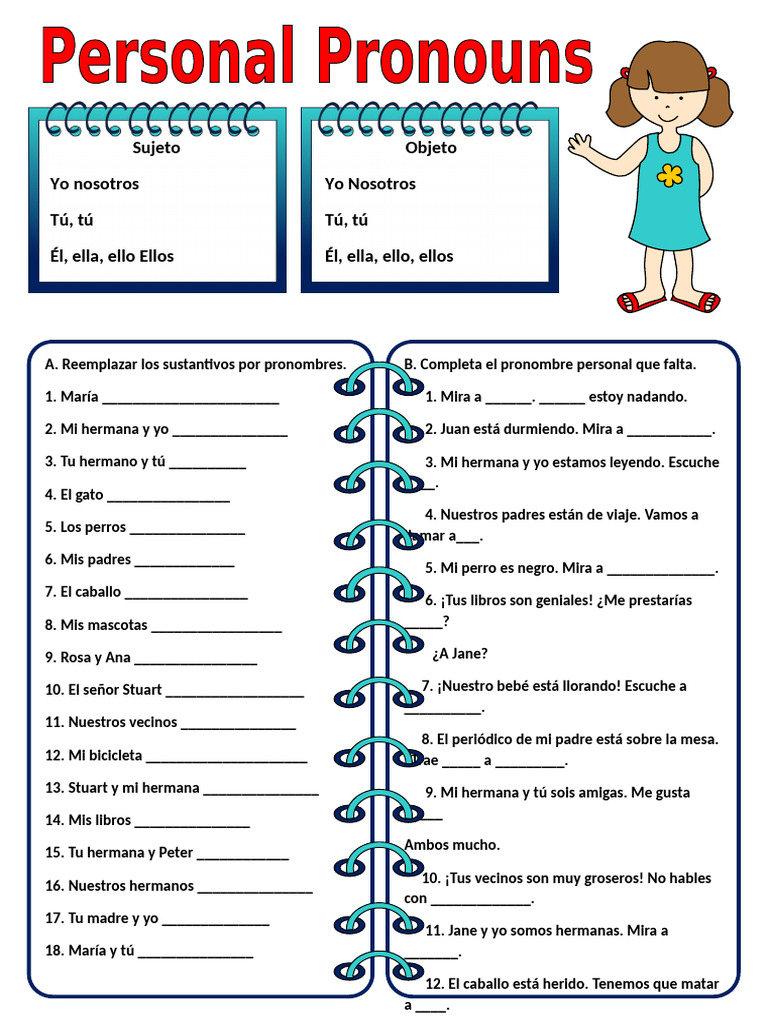 Ejercicios de Pronombres en Español | PDF | Pronombre