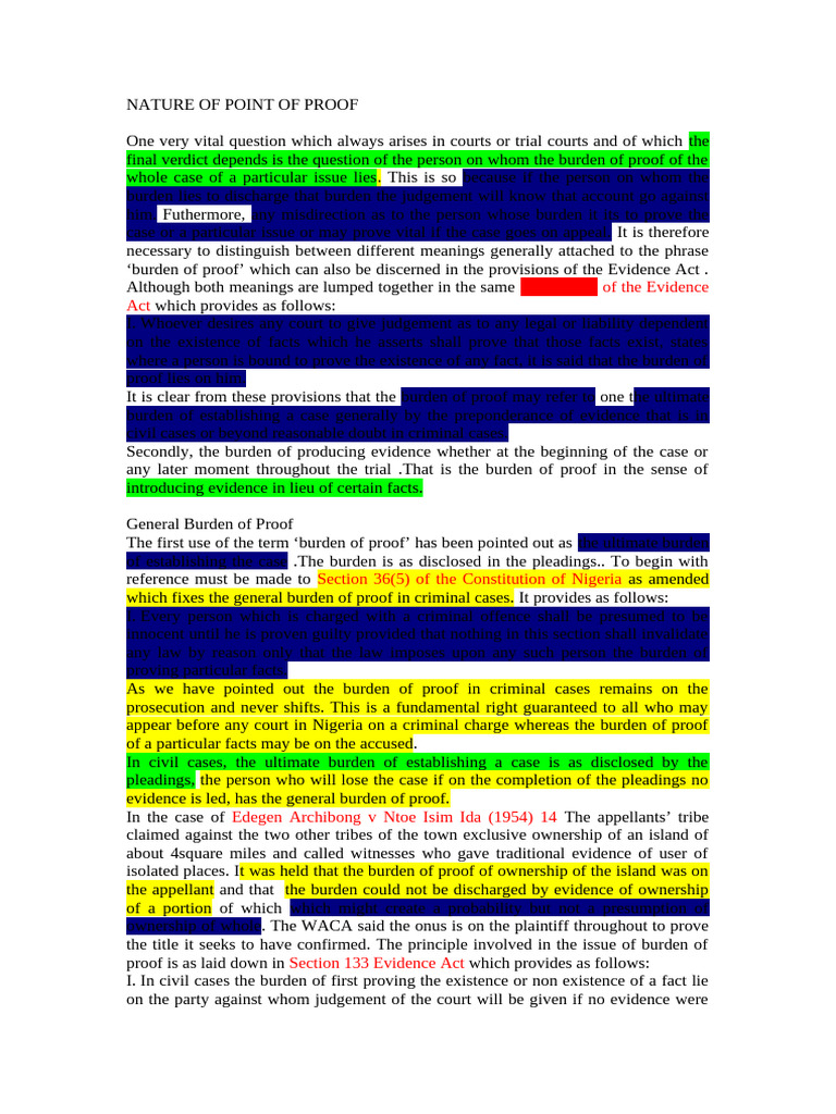 Understanding Burden of Proof | PDF | Burden Of Proof (Law) | Evidence ...