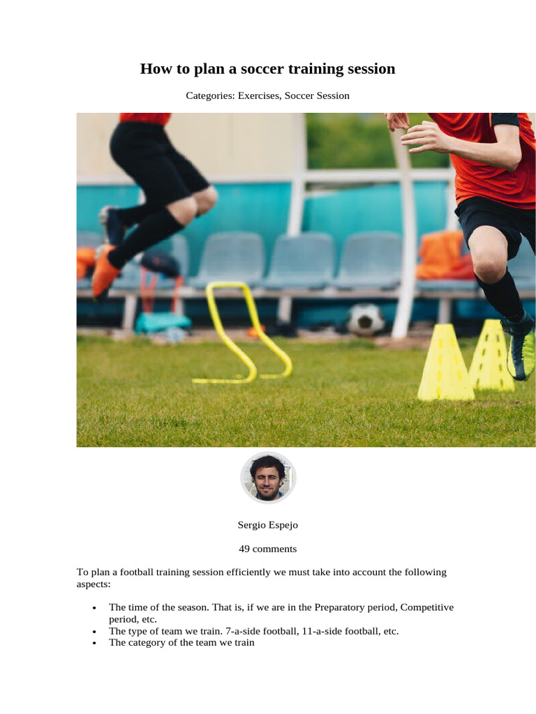 How To Plan A Soccer Training Session Pdf Idea Association Football