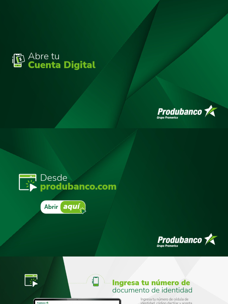 Guía para Abrir Cuenta Digital Produbanco | PDF