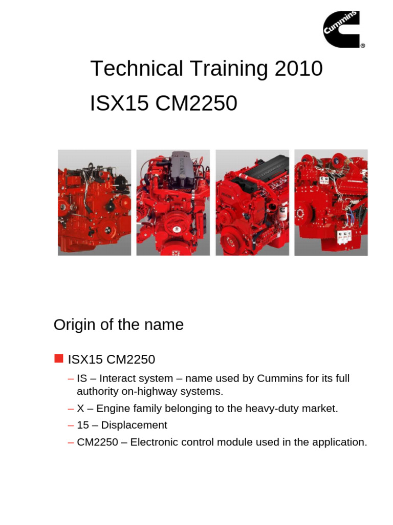 ISX15 CM2250 Engine Overview | PDF | Pump | Fuel Injection