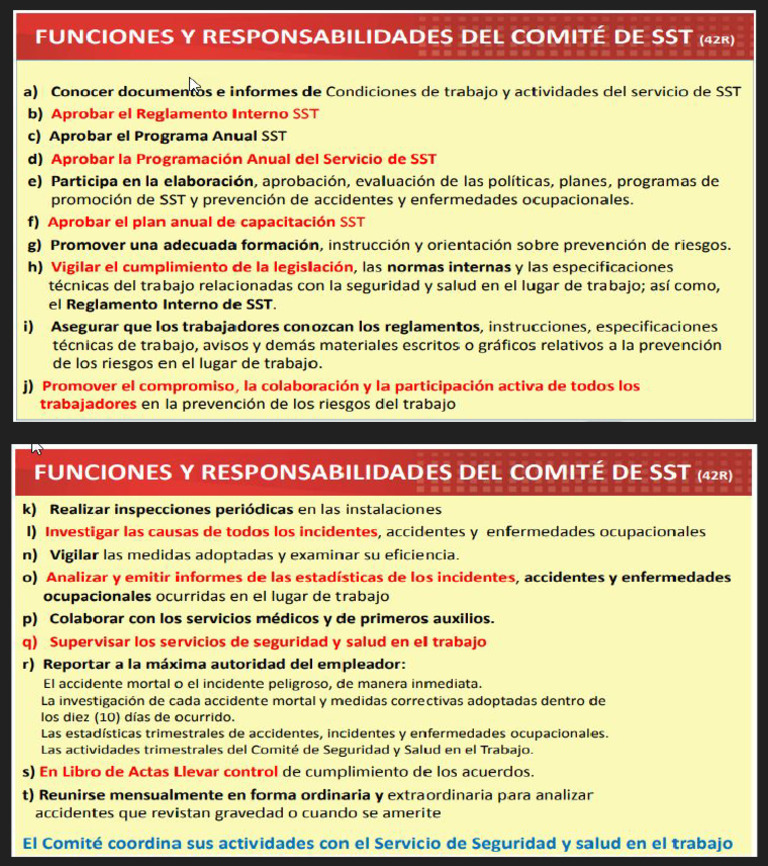 FUNCIONES DEL COMITE DE SST (1) | PDF