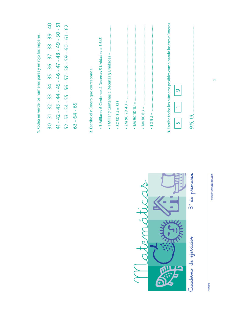 Cuadernillo Matemáticas 3er Grado | PDF