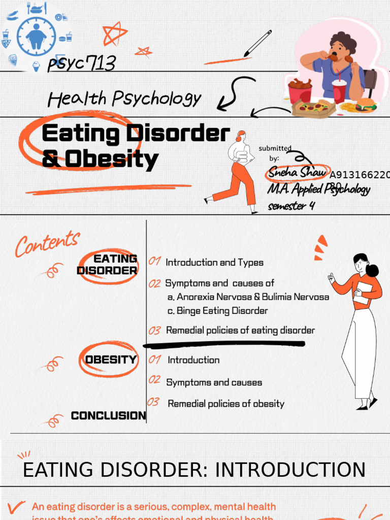 Health Psychology - Eating Disorders and Obesity-1 | PDF