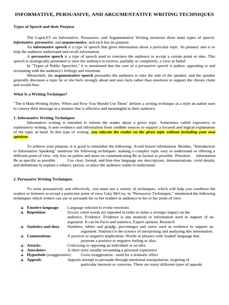 Q3 Module 3 Informative, Persuasive and Writing - EDITED | PDF ...