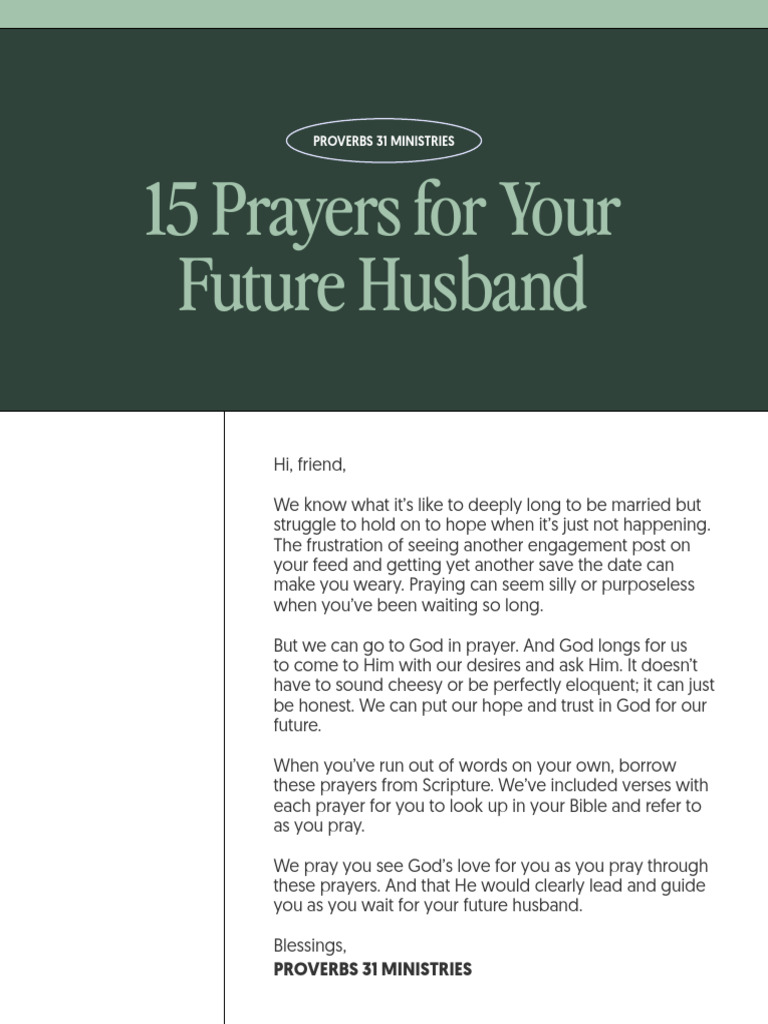 15 Prayers for Your Future Husband | PDF | Prayer | Jesus